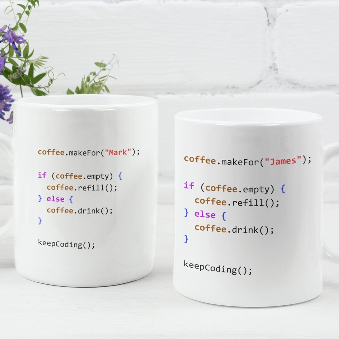 Gift Idea for Developers Customizable Coffee Mug: Add Your Name as a ...