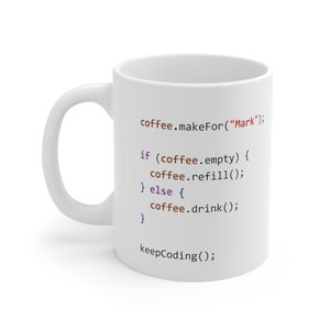 Gift Idea for Developers Customizable Coffee Mug: Add Your Name as a ...
