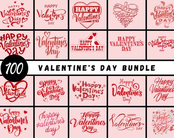 100 Valentine SVG PNG Bundle | Cricut & Silhouette - Etsy