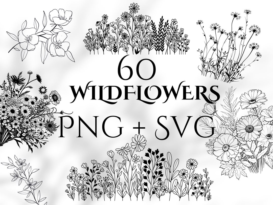 Wildflowers Svg Bundle. Wildflower Svg, Botanical Svg, Flower Svg ...