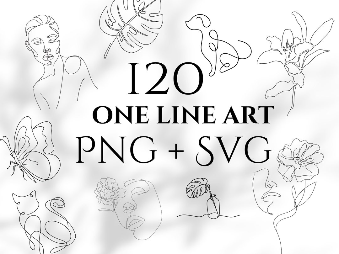 One Line Art Svg Bundle. Minimalistic SVG, Tattoo Svg, Single Line Svg ...
