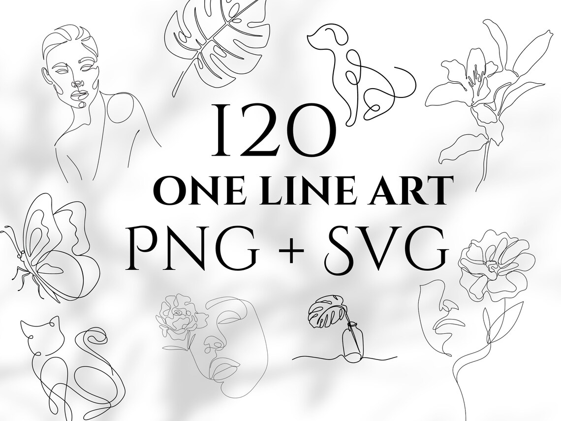 One Line Art Svg Bundle. Minimalistic SVG, Tattoo Svg, Single Line Svg ...