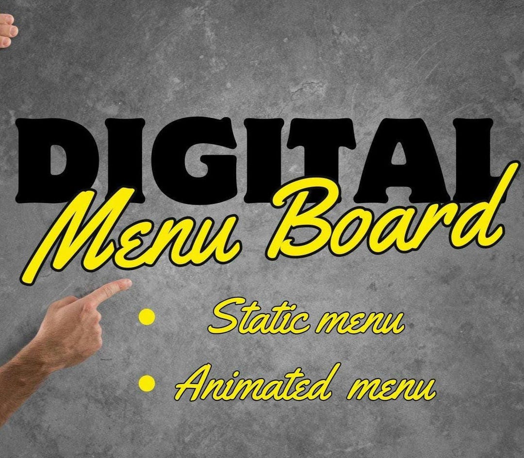 Custom Animated TV Menu Board. Digital Menu for Tv or Lcd Screen ...