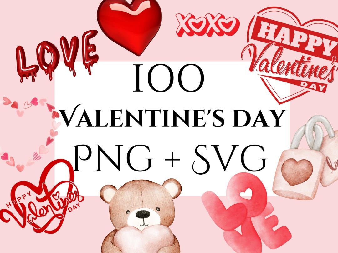 Happy Valentines Png Bundle. Happy Valentine Svg Bundle Pack ...