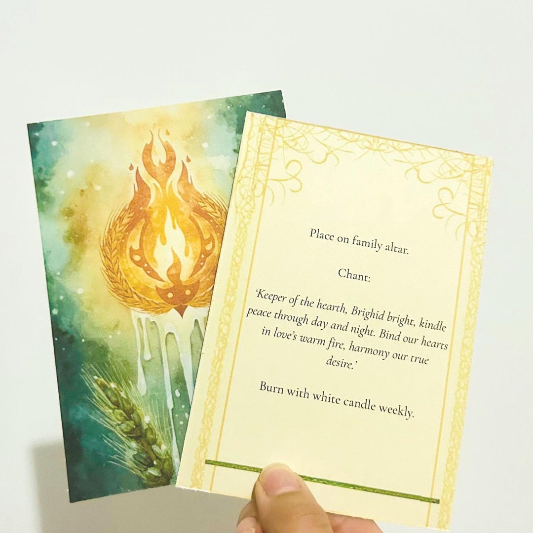 Brighid’s Imbolc Blessing Cards & Kitchen Sigil – A6 Altar + Wallet ...