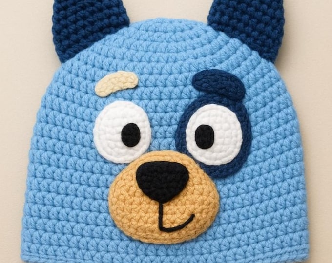 Bluey Cartoon Crochet Beanie Hat Pattern - Etsy