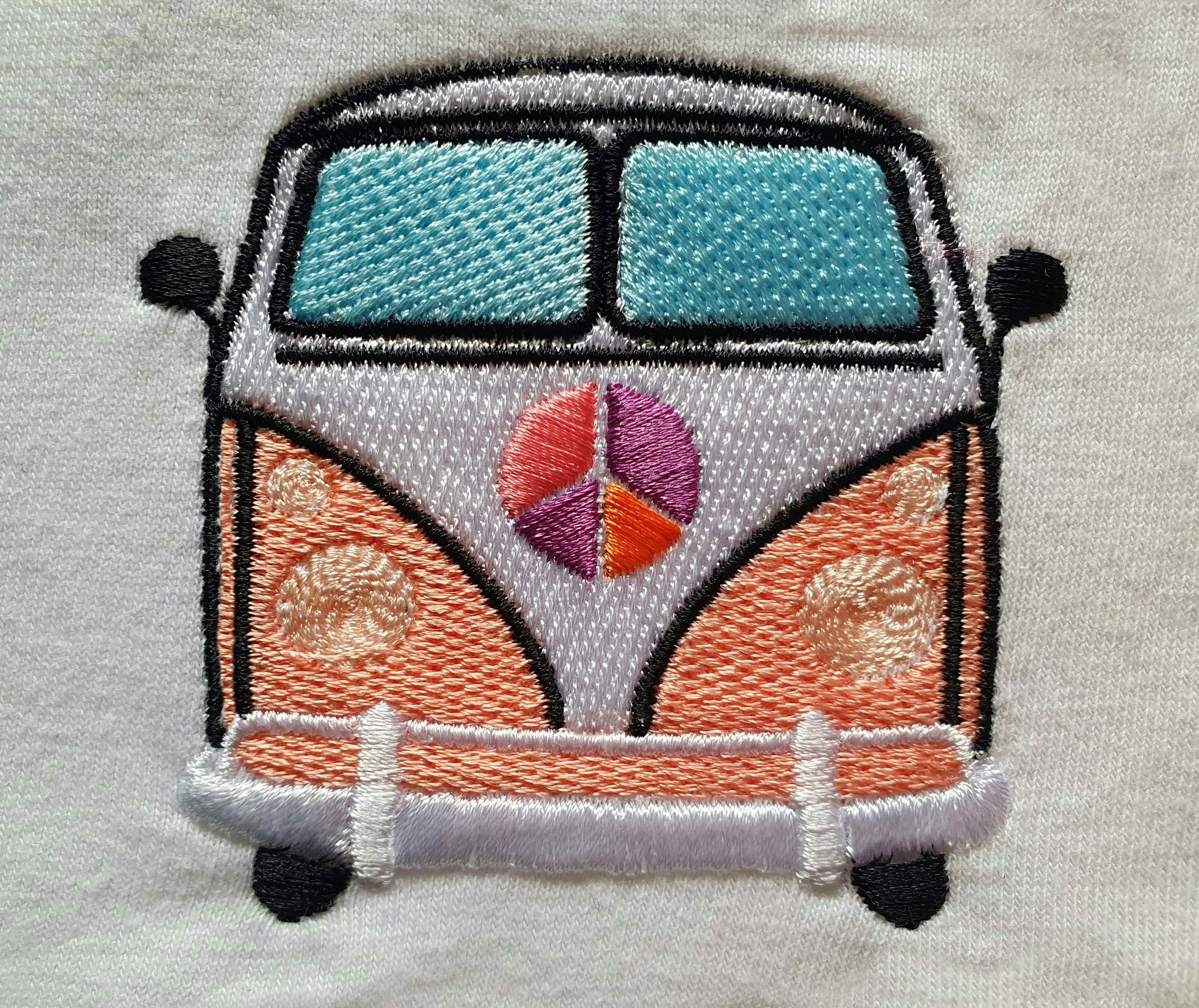 Camper Van Machine Embroidery Design, Classic Bus Embroidery File ...