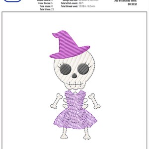 Sketch Skeleton Machine Embroidery Design, Girl Skeleton With Funny ...
