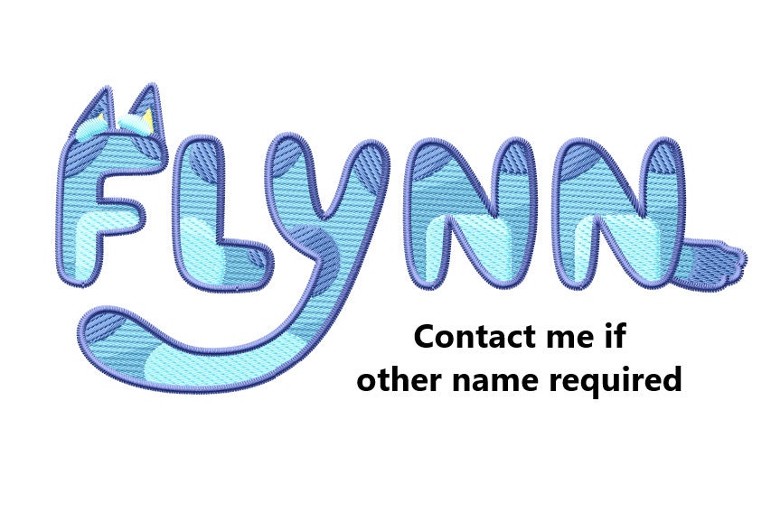 Cartoon Blue Dog Style Machine Embroidery File, Personalized Font ...