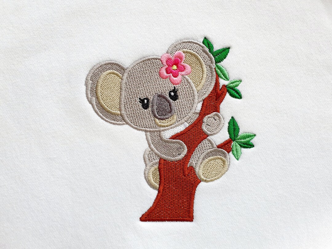 Koala Machine Embroidery Design, Cute Animal Embroidery Pattern ...