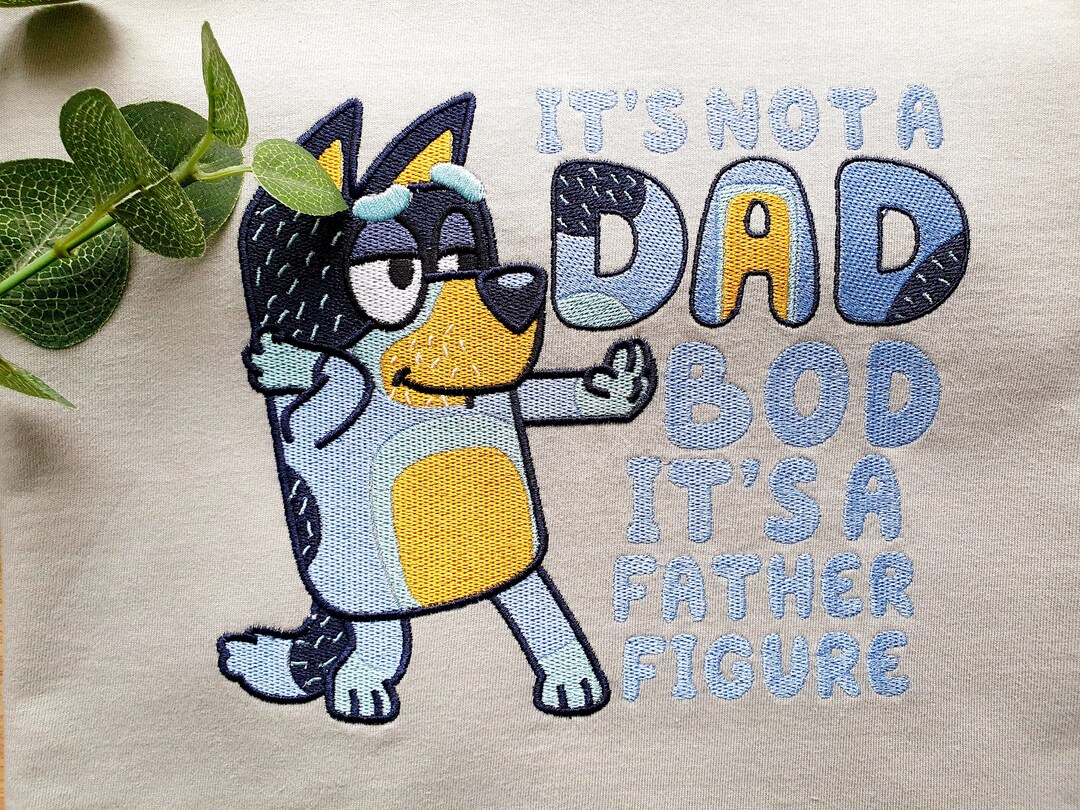 Cartoon Dad Blue Dog Machine Embroidery Design, Father's Day Embroidery ...