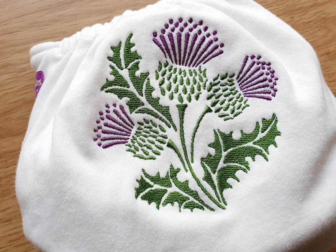Three Thistle Embroidery Design, Scottish Thistle, Purple Wild Flower ...