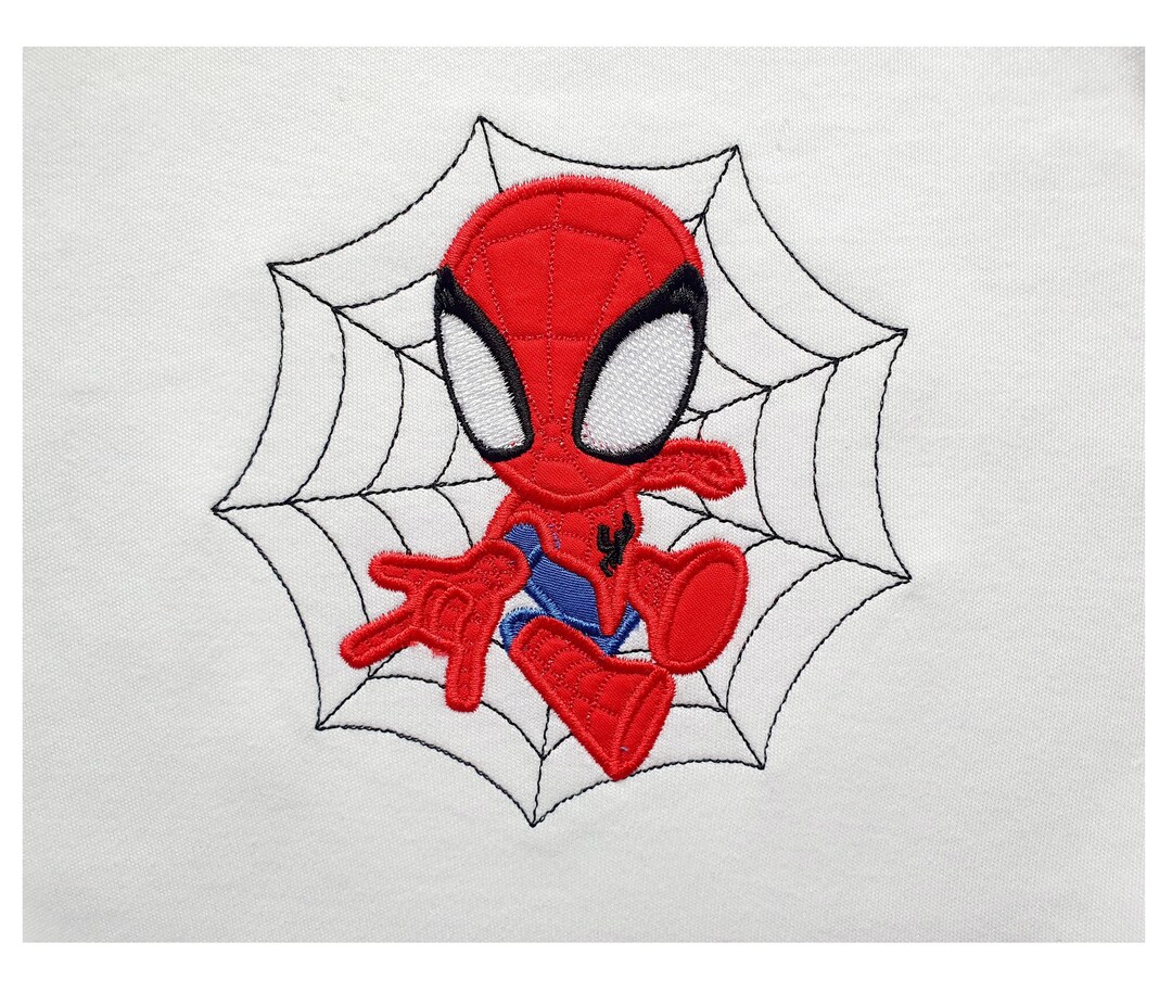 Little Spider Boy Inspired Applique Embroidery Design, Spider Machine ...