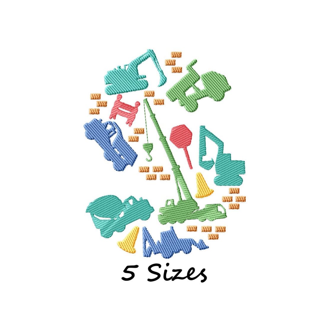 Construction Vehicles Monogram Machine Embroidery Design, Letter S ...