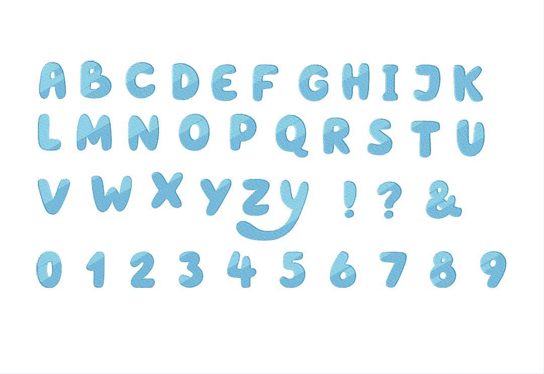 Cartoon Blue Dog Style Machine Embroidery Font Design, Instant Download ...
