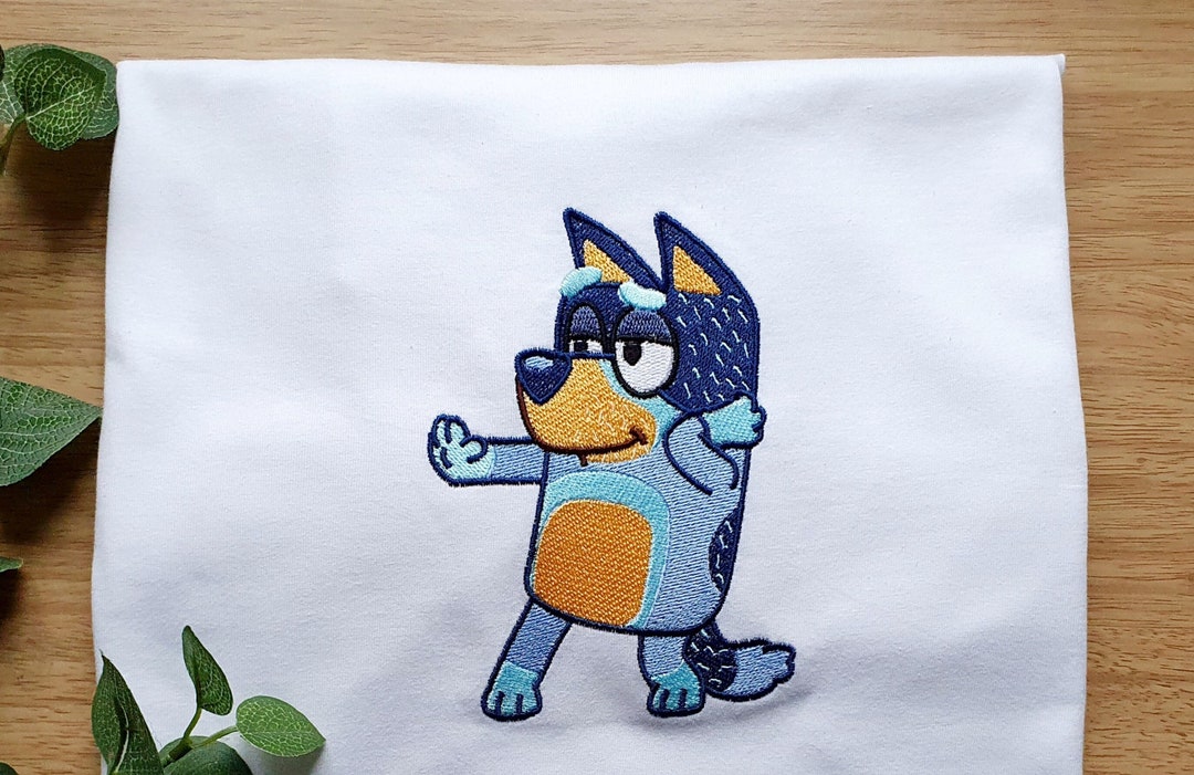 Cartoon Dad Blue Dog Machine Embroidery Design, Father's Day Embroidery ...