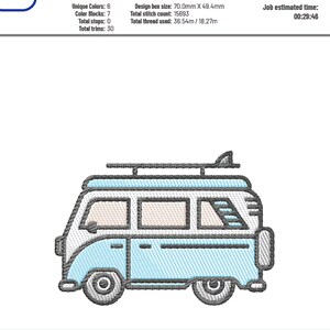 Camper Van Machine Embroidery Design, Retro Van Embroidery File ...