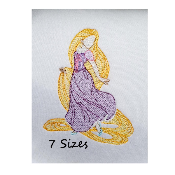 Rapunzel Embroidery Design - Etsy