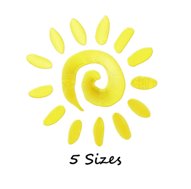 Mini Sun Machine Embroidery Design, Swirl Sun Embroidery Pattern ...