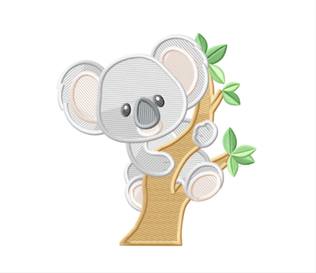 Koala Machine Embroidery Design, Cute Animal Embroidery Pattern ...