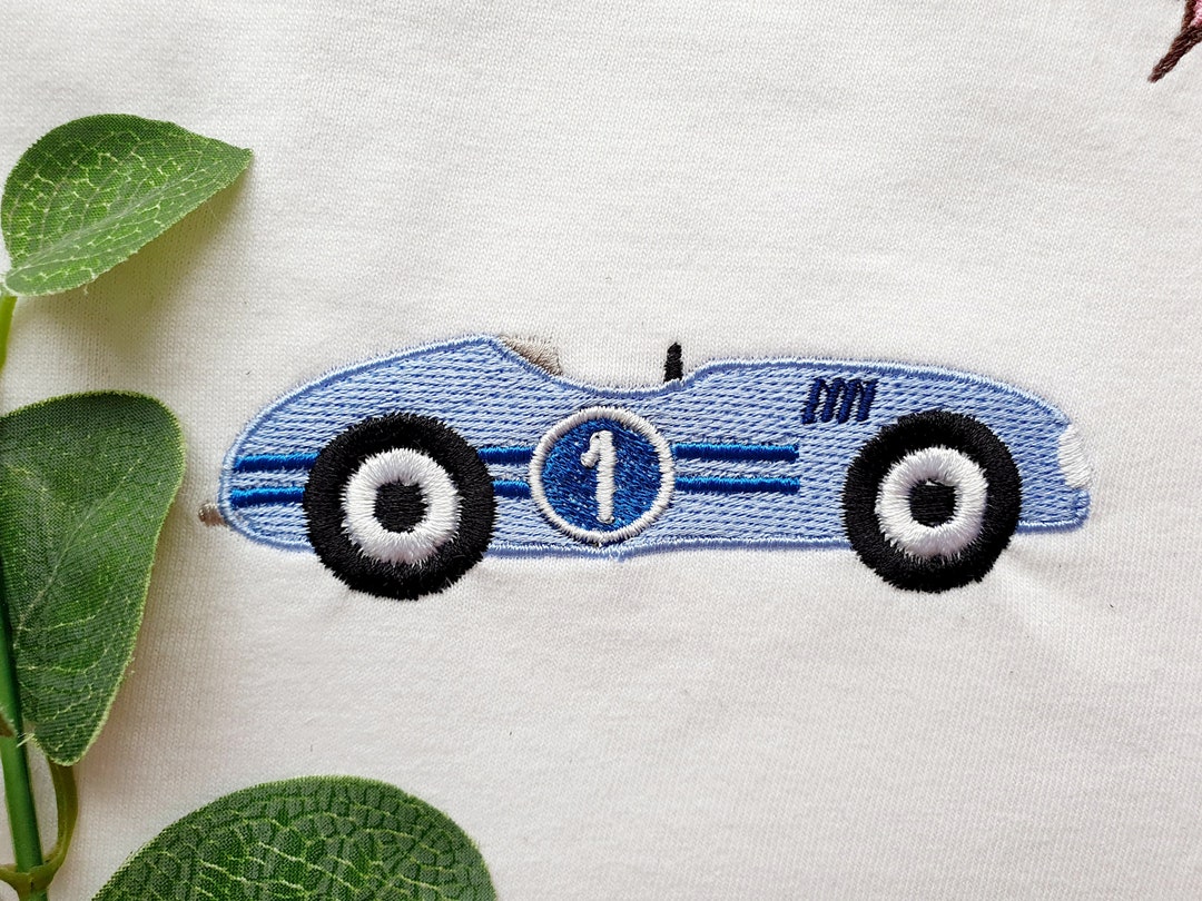 Vintage Race Car Embroidery Pattern, Classic Sport Car Machine ...