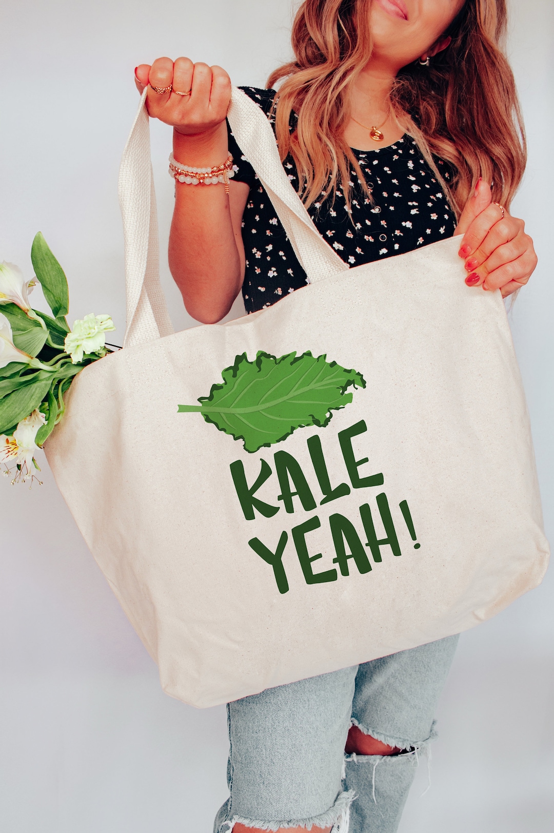 Kale Yeah Tote Bag With 2 Sizes - Etsy