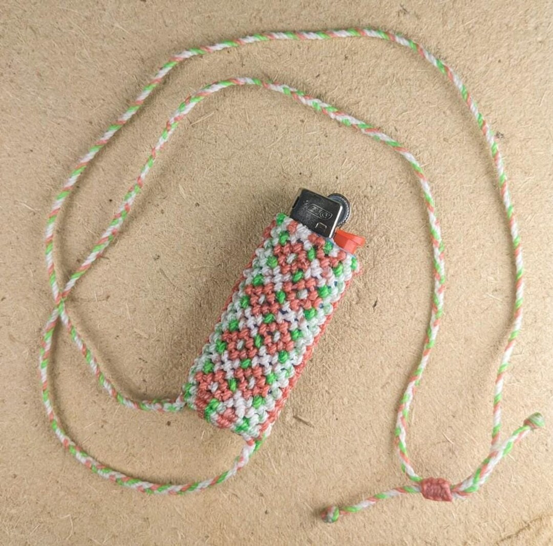 Cottagecore, Macrame Lighter Necklace, Handmade Lighter Case, Lighter ...