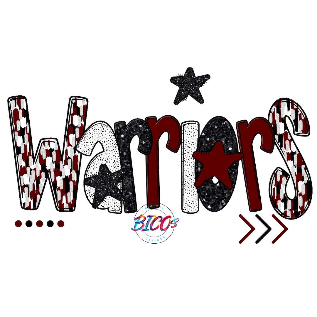 Warriors Scrape Letters, Maroon, High Res PNG, Design Only mockup ...
