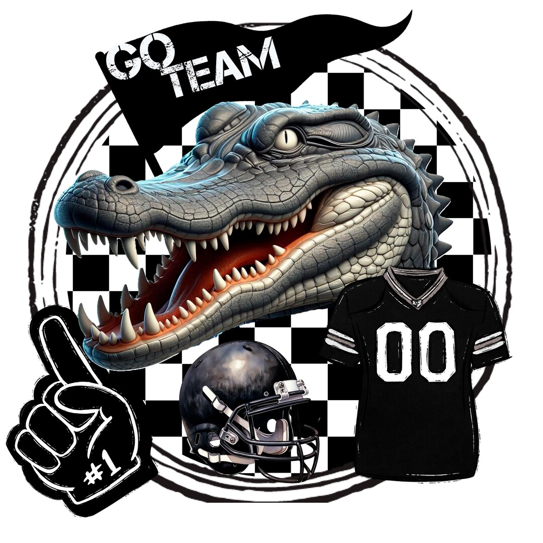 Gators Mascot, Black, School Spirit, High Resolution PNG, 300DPI Design ...