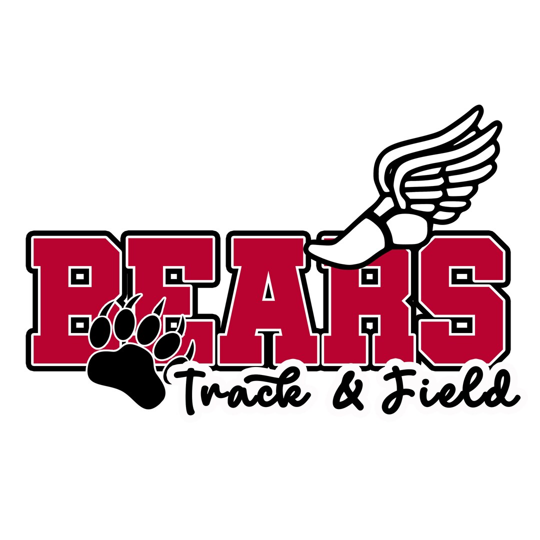 Bears Track, Red, High Resolution PNG,300DPI Design Only **mockup ...