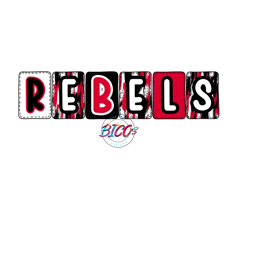 Rebels Box Scrape Letters, Red, High Res PNG, Design Only mockup Visual ...