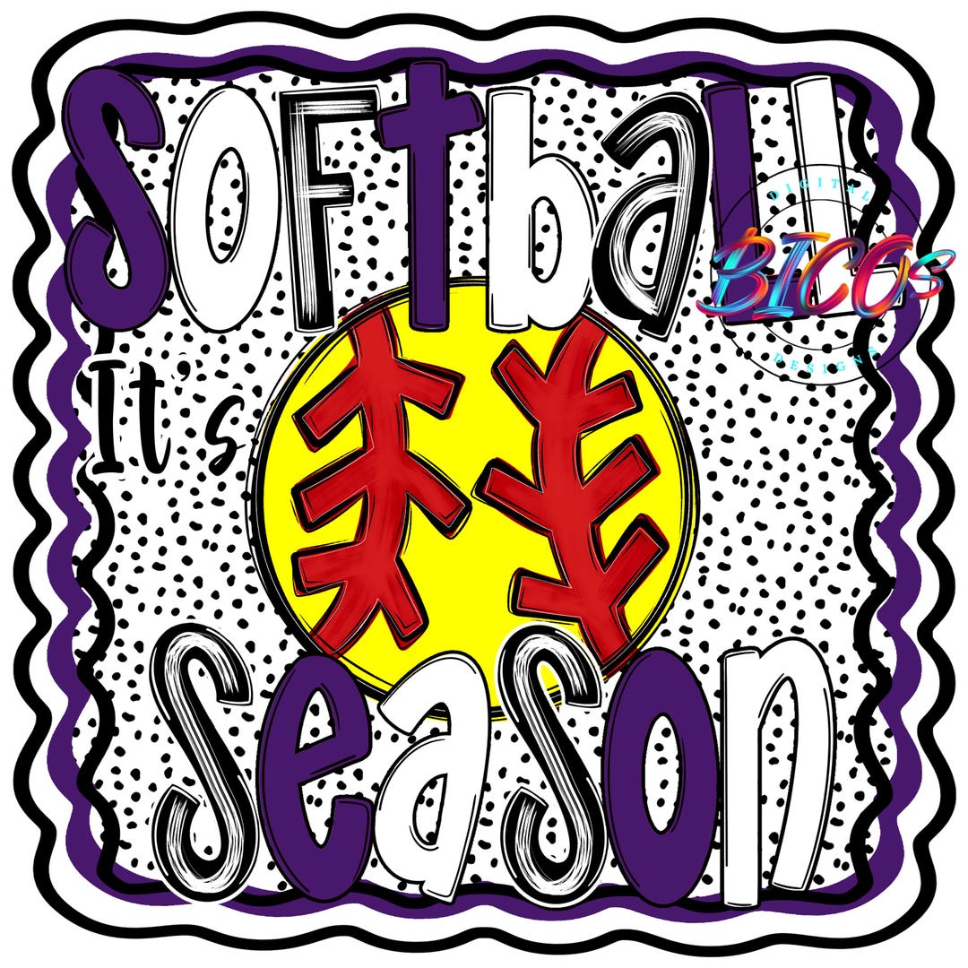 Softball Season PNG, Purple, High Resolution Mockup Visual Purpose Only ...