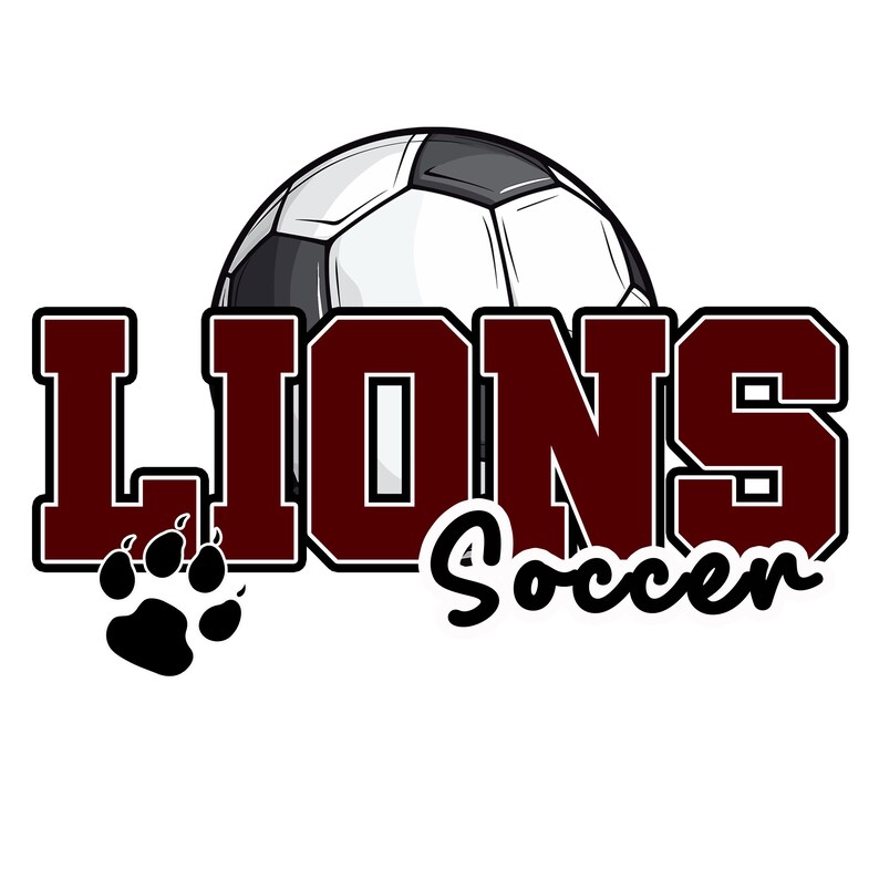 Lions Soccer, Maroon, High Resolution PNG,300DPI Design Only **mockup ...