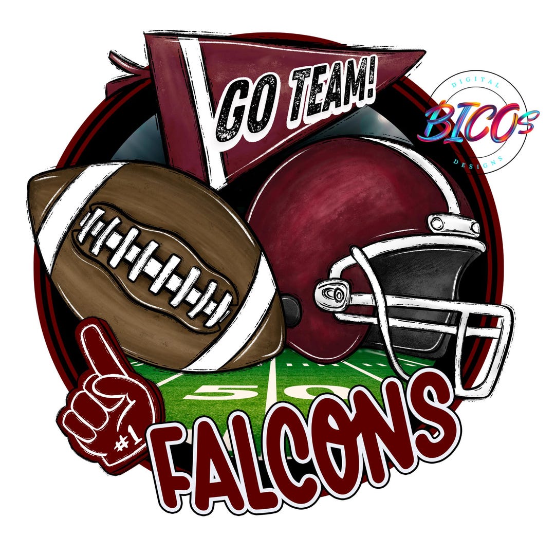 Falcons Football PNG, Maroon, High Resolution Png, DESIGN ONLY **mockup ...
