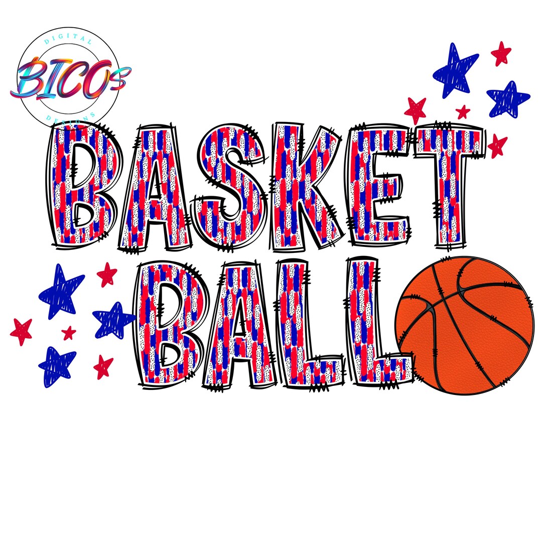 Basketball Red and Blue Design, Brushstroke Design PNG, Blue, High ...