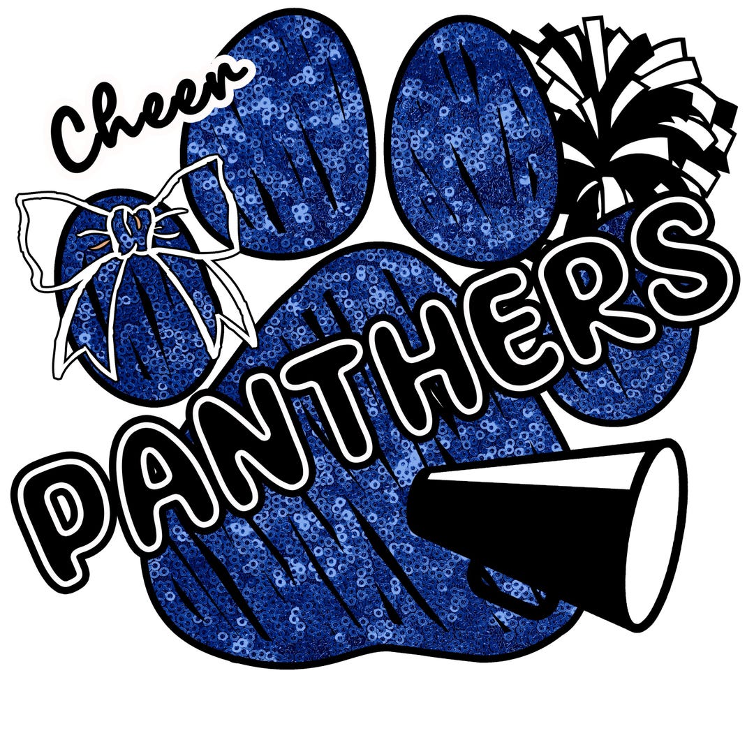 Panthers Cheer, Blue and Black, High Resolution PNG,300DPI Design Only ...