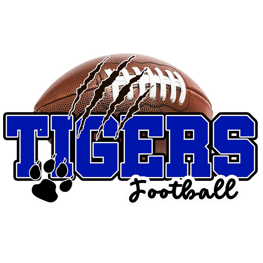 Tigers Football, Blue, High Resolution PNG,300DPI Design Only **mockup ...