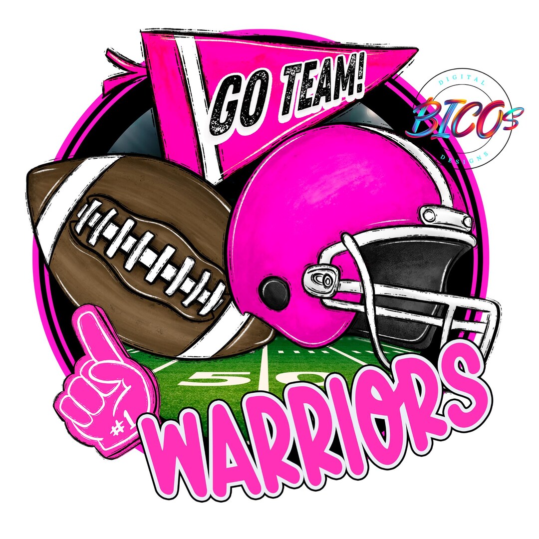 Warriors Football PNG, Pink, High Resolution Png, DESIGN ONLY **mockup ...