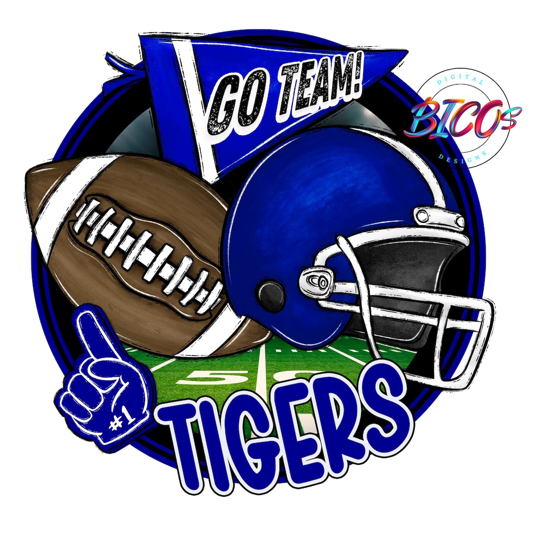 Tigers Football PNG, Blue, High Resolution Png, DESIGN ONLY **mockup ...