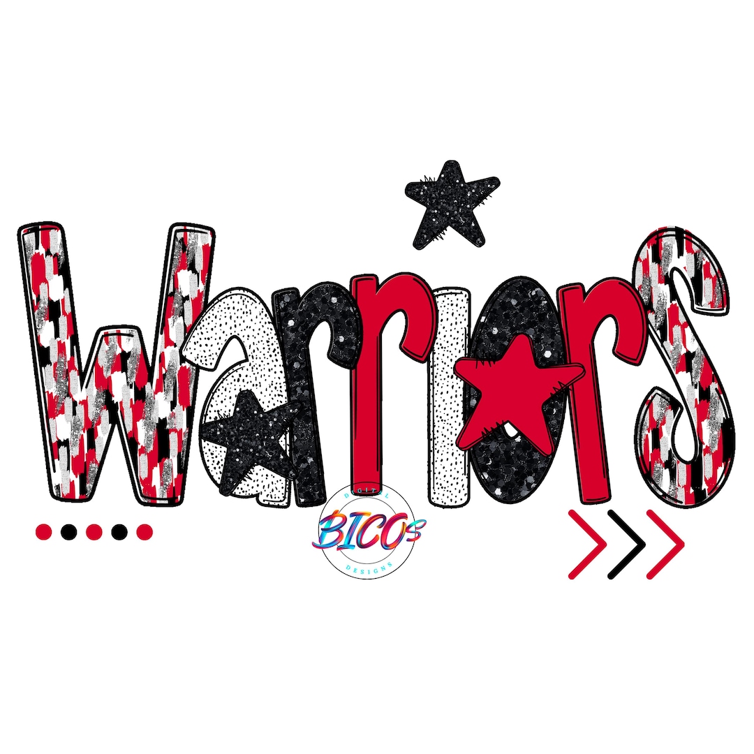Warriors Scrape Letters, Red, High Res PNG, Design Only mockup Visual ...