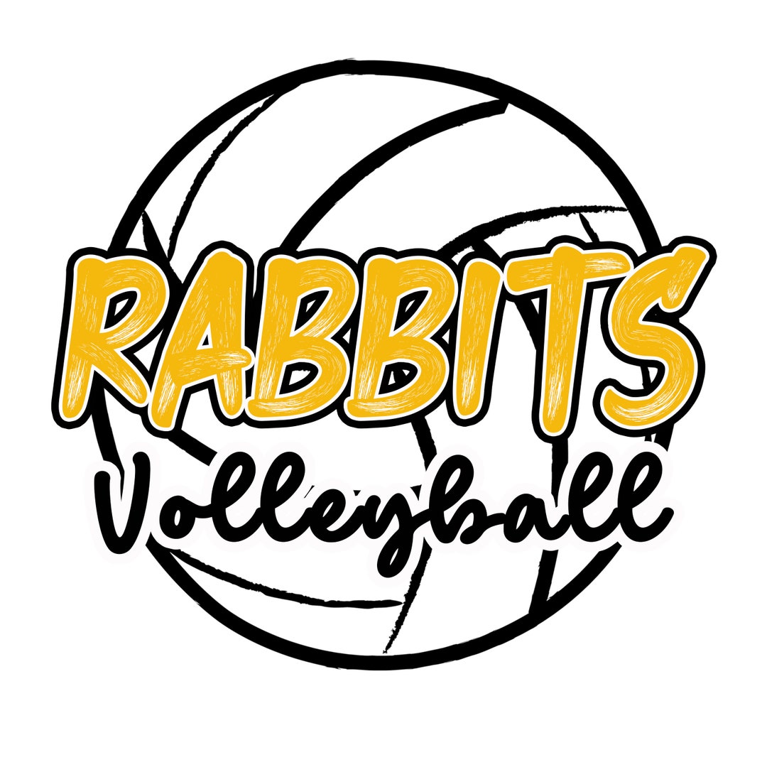 Rabbits Volleyball, Yellow, High Res PNG,300DPI Design Only *mockup ...