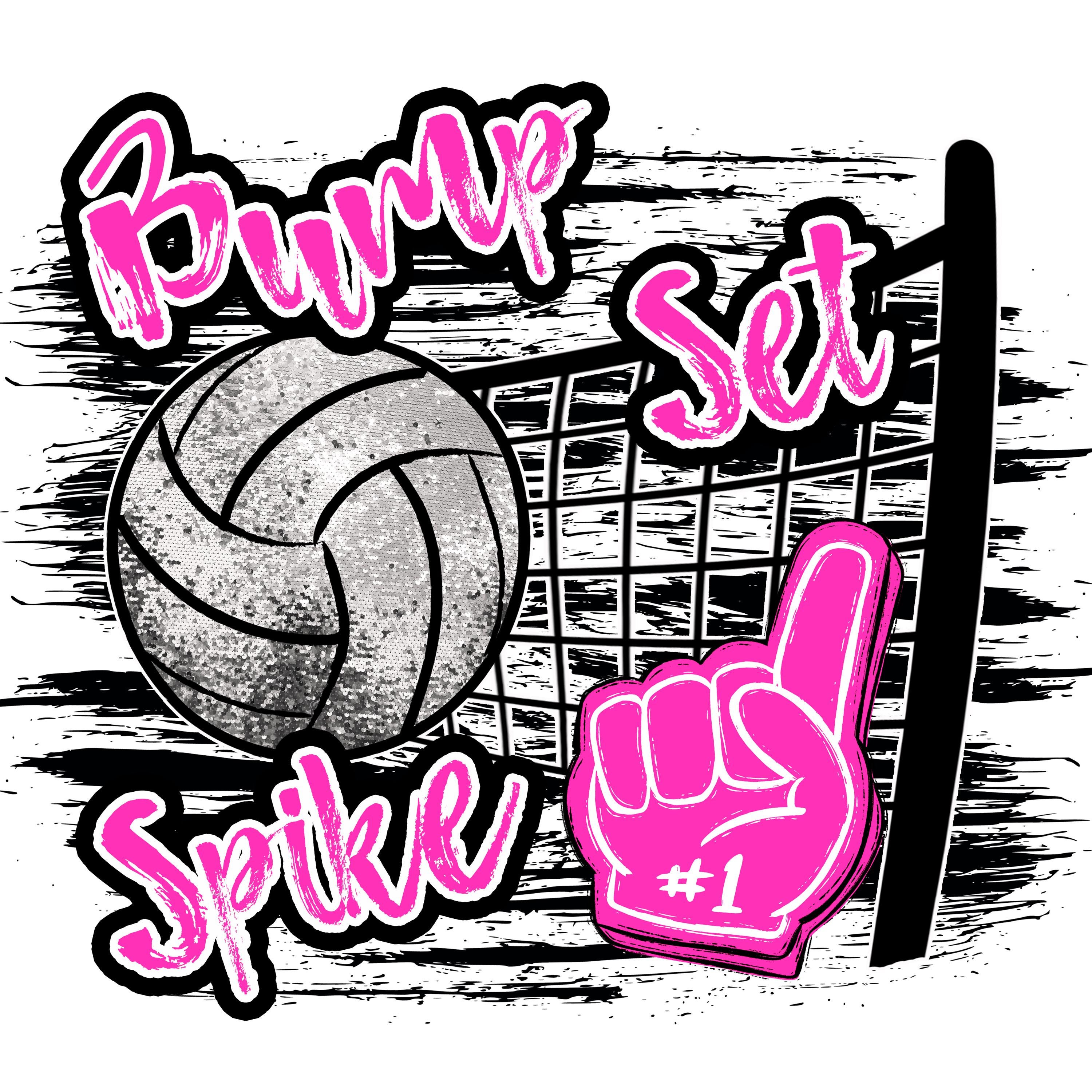 Volleyball Design, Bump, Set, Spike, Sequins Volleyball, Pink, High Res ...