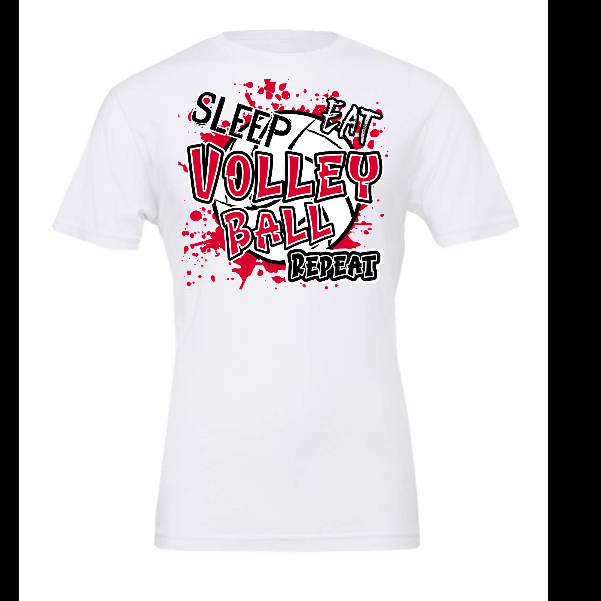 Eat Sleep Volleyball Repeat, Red, High Resolution PNG,300DPI Design ...
