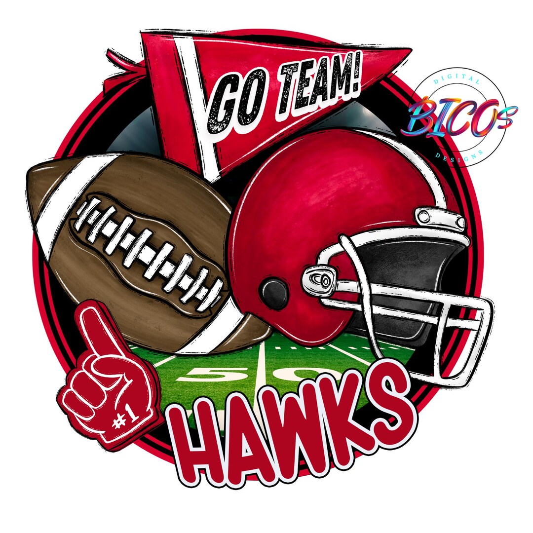 Hawks Football PNG, Red, High Resolution Png, DESIGN ONLY **mockup ...