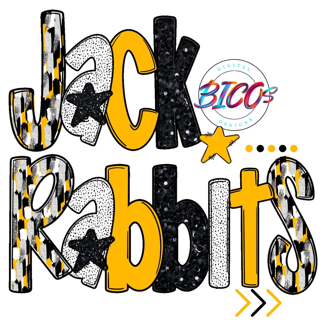 Jackrabbits Large Brushstroke Alpha, Yellow, High Res PNG, Design Only ...