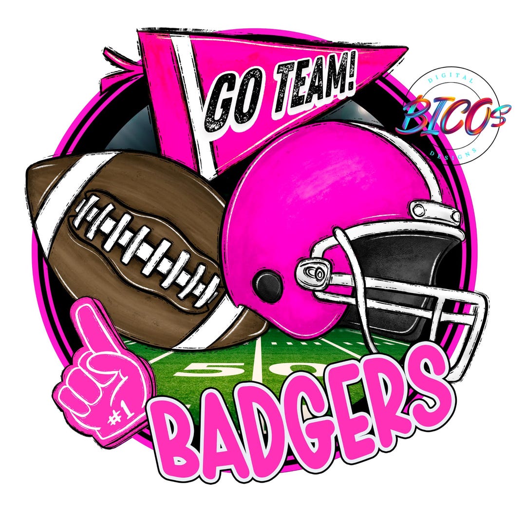 Badgers Football PNG, Pink, High Resolution Png, DESIGN ONLY **mockup ...