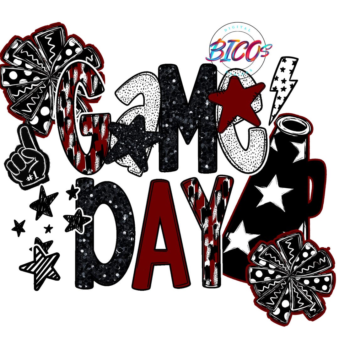 Game Day Cheer Megaphone Design, Brushstroke Alpha, PNG, Maroon, High ...