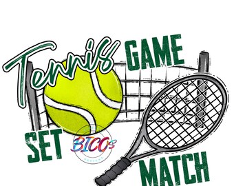 Tennis Design PNG, Game, Set, Match, Black, High Resolution PNG, Design ...