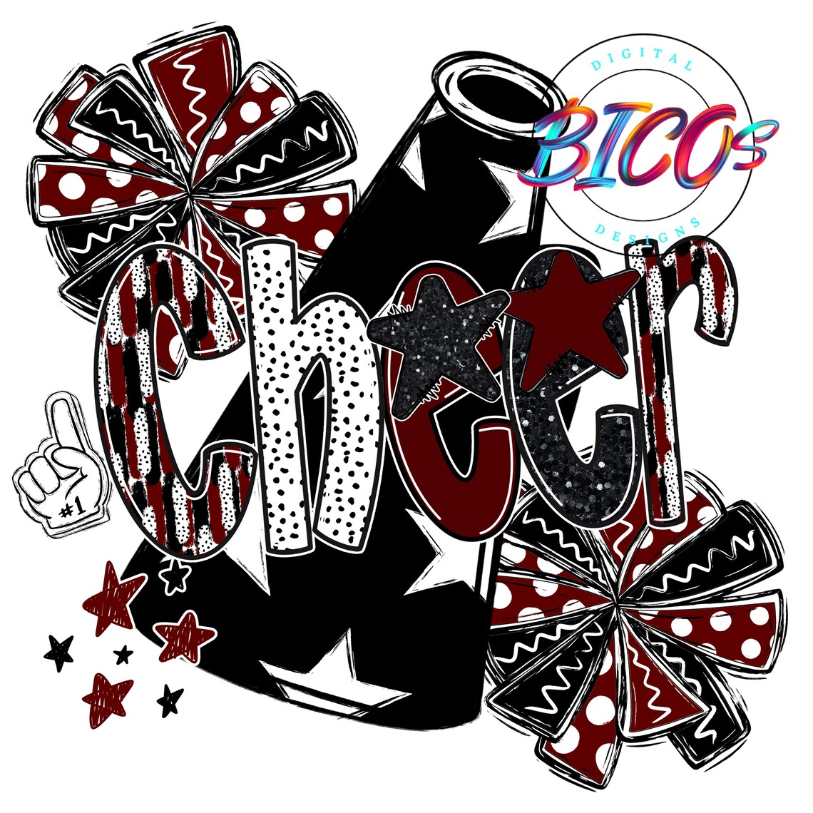 Cheer Megaphone Design, Brushstroke Alpha, PNG, Maroon, High Resolution ...