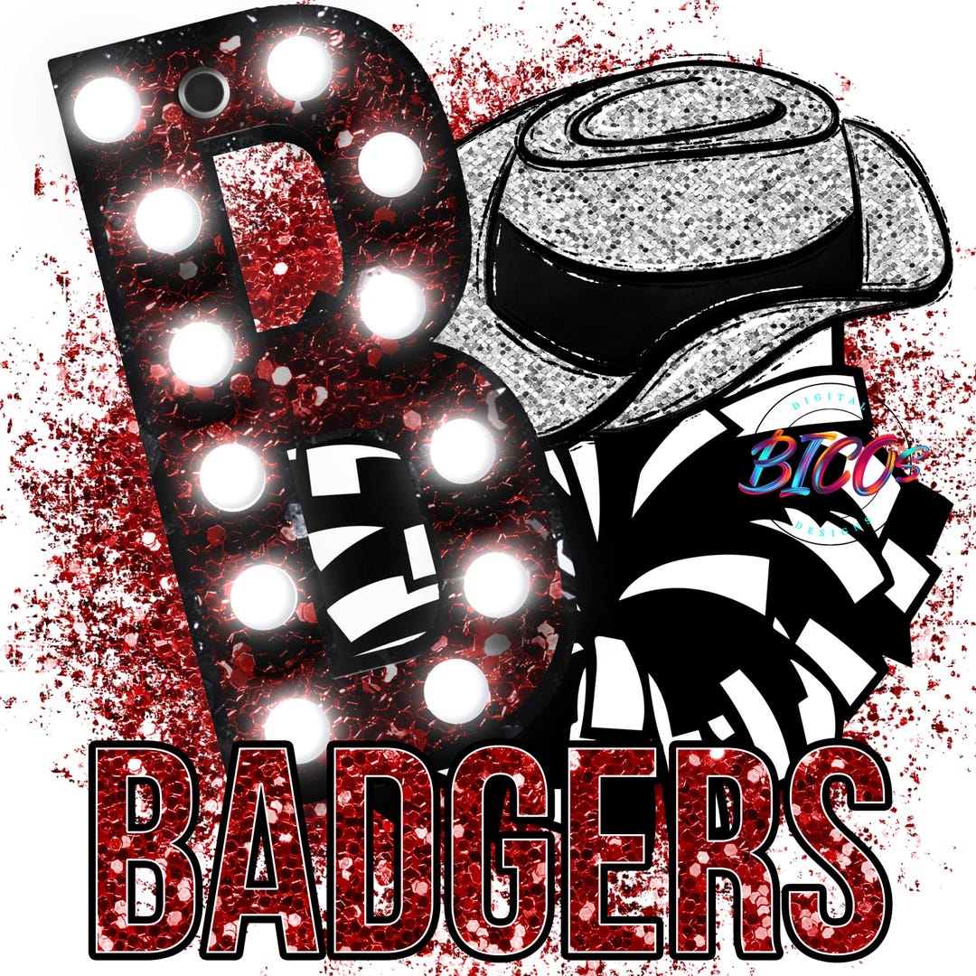 Badgers Marquee Drill Team, Red, School Spirit, High Res PNG, Design ...